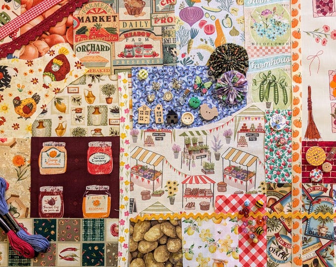 Farm Shop Inspiration Pack for Sewing, Slow Stitch, Patchwork, Mixed ...
