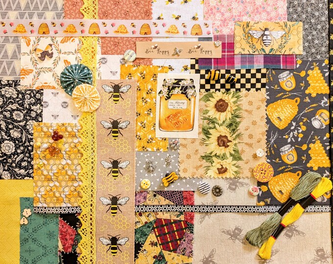 Beehive Inspiration Pack for Sewing, Slow Stitch, Patchwork, Mixed ...