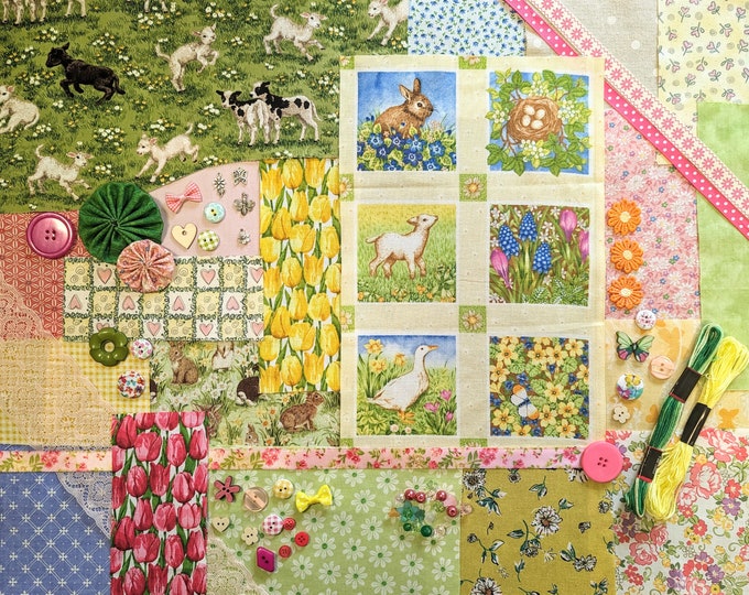 Spring Inspiration Pack for Sewing, Slow Stitch, Patchwork, Mixed ...