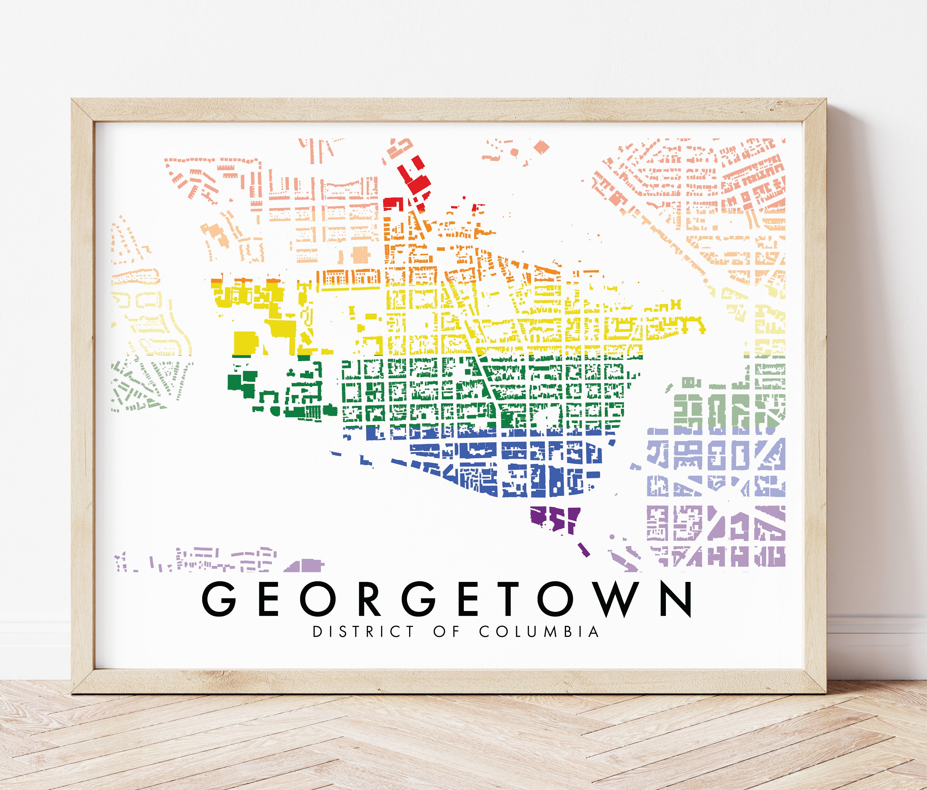 Georgetown Neighborhood Map - Etsy