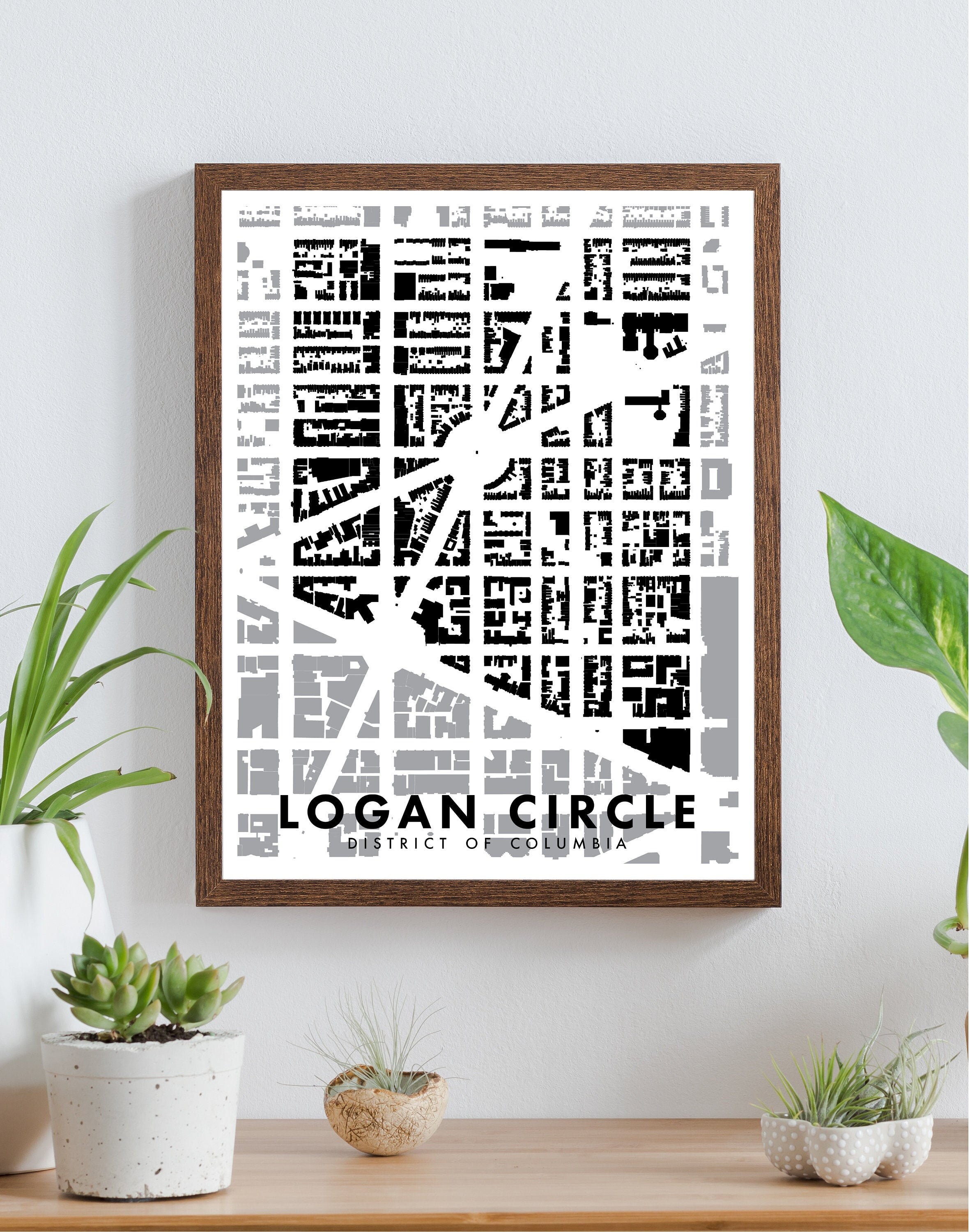 Logan Circle Neighborhood Figure-Ground Poster | Etsy