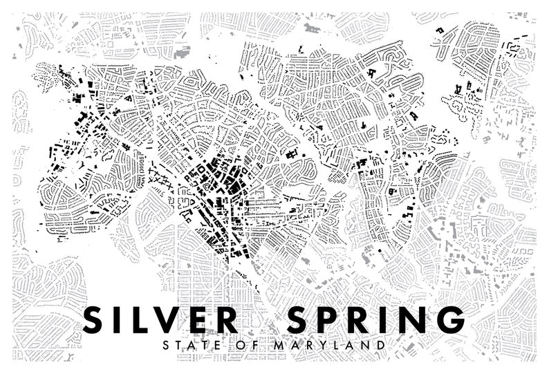 Silver Spring Figure-Ground Poster | Etsy