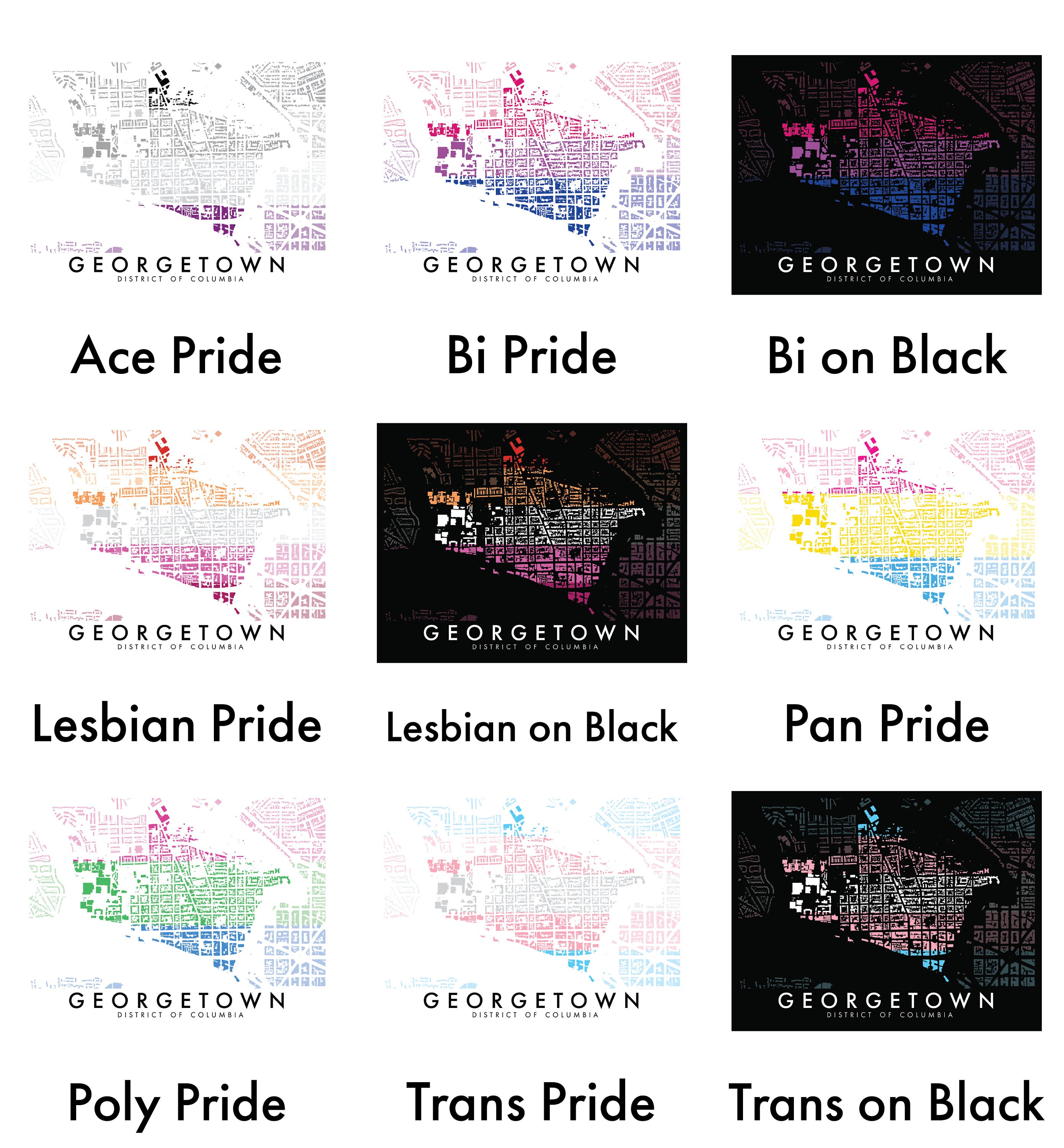 Georgetown Neighborhood Map - Etsy