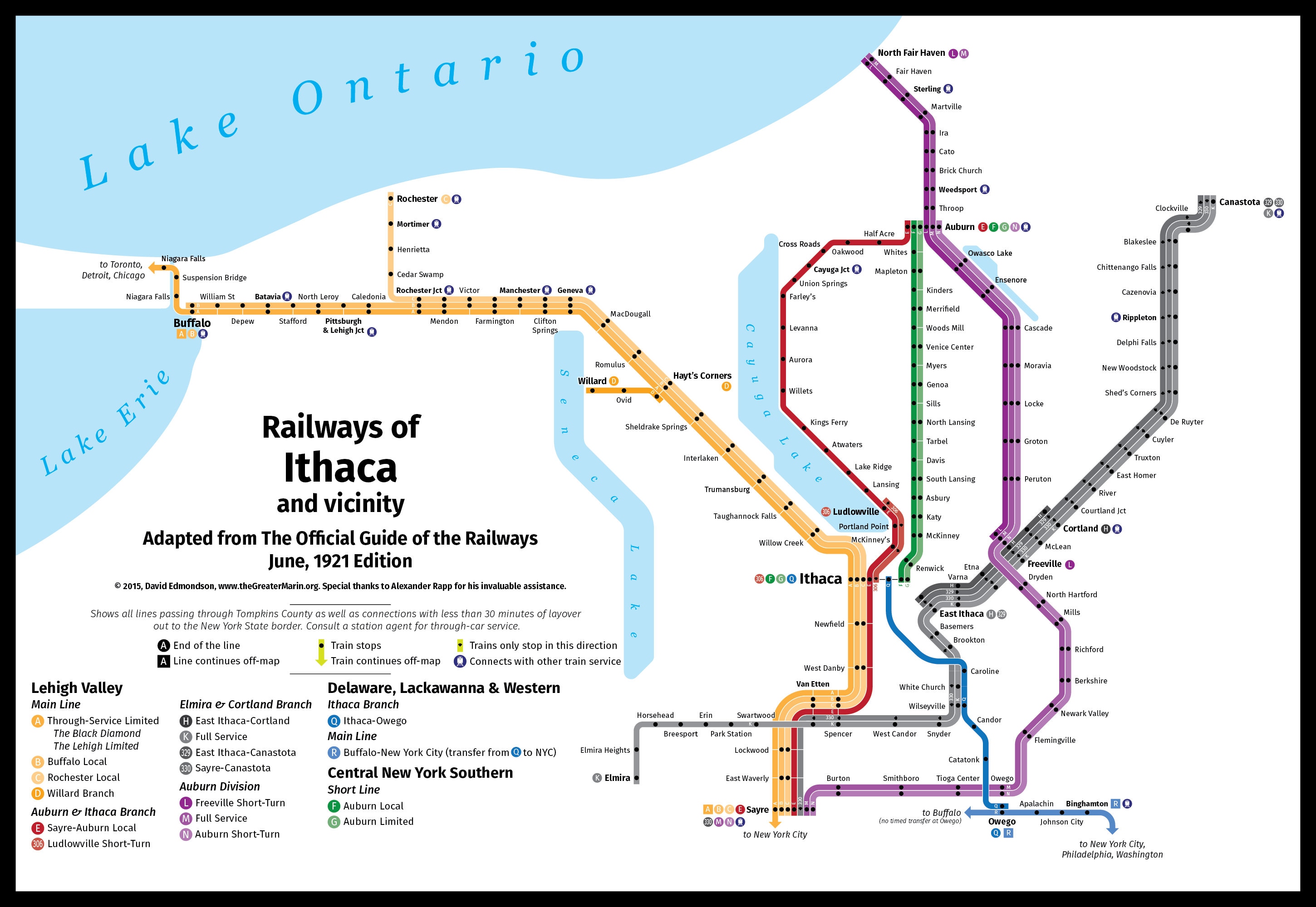 Historic Rail Map of Ithaca in 1921 - Etsy