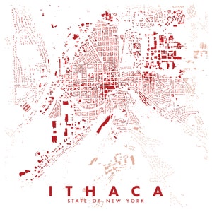 City of Ithaca Figure-ground Poster - Etsy