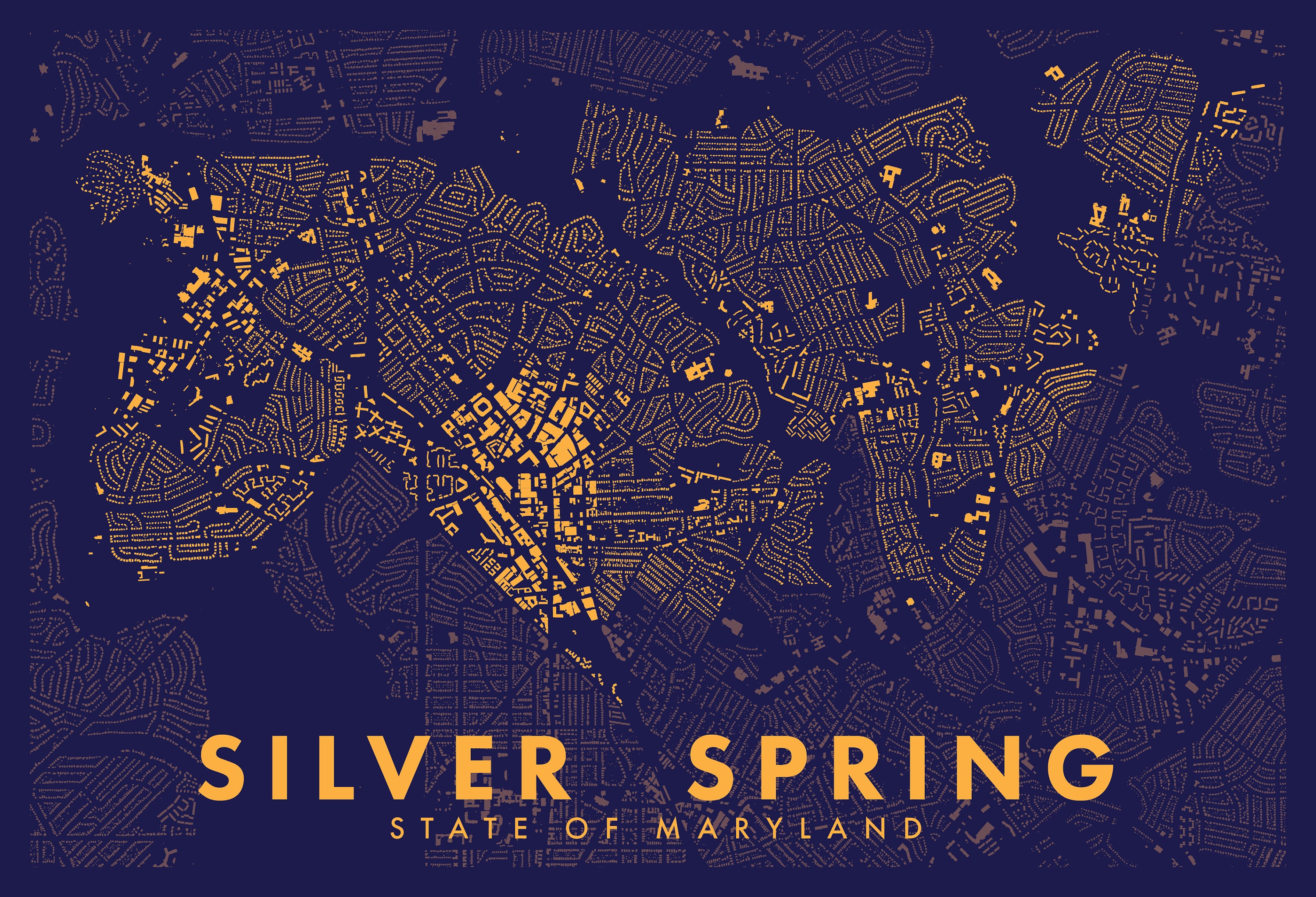 Silver Spring Figure-ground Poster - Etsy
