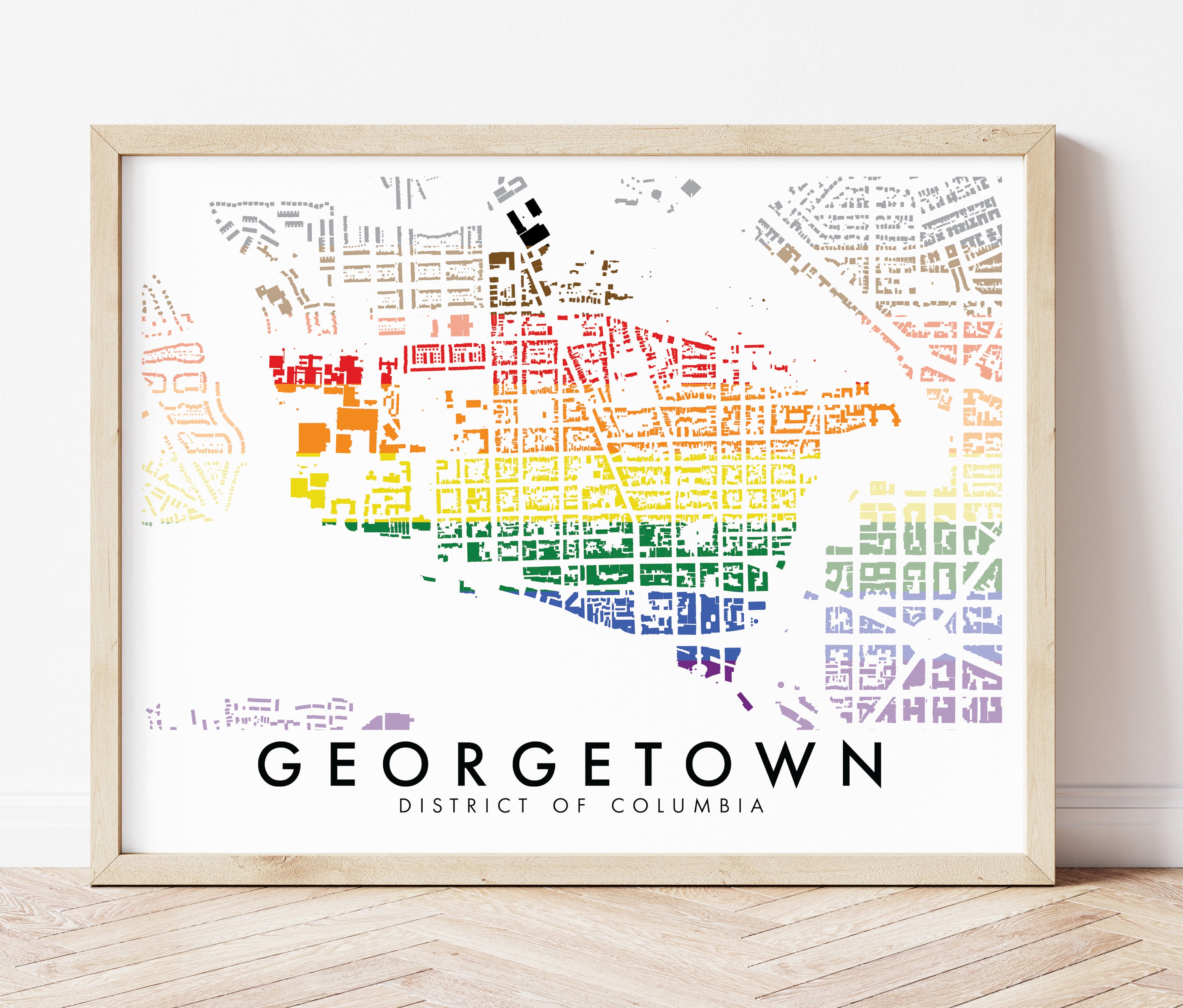 Georgetown Neighborhood Map - Etsy