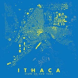City of Ithaca Figure-ground Poster - Etsy