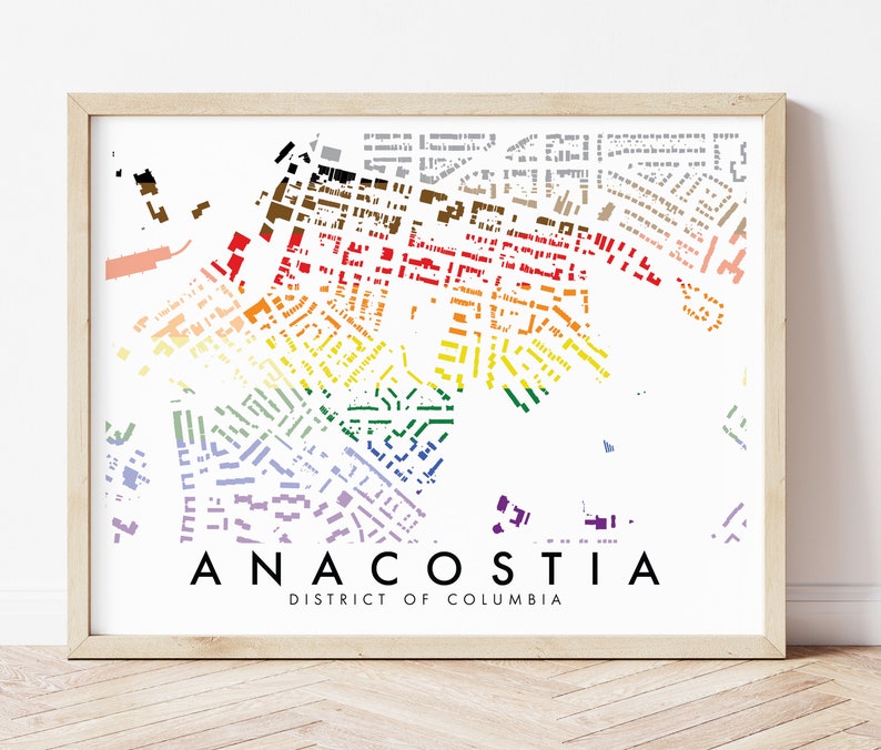 Anacostia Neighborhood Map Figure-ground Poster - Etsy
