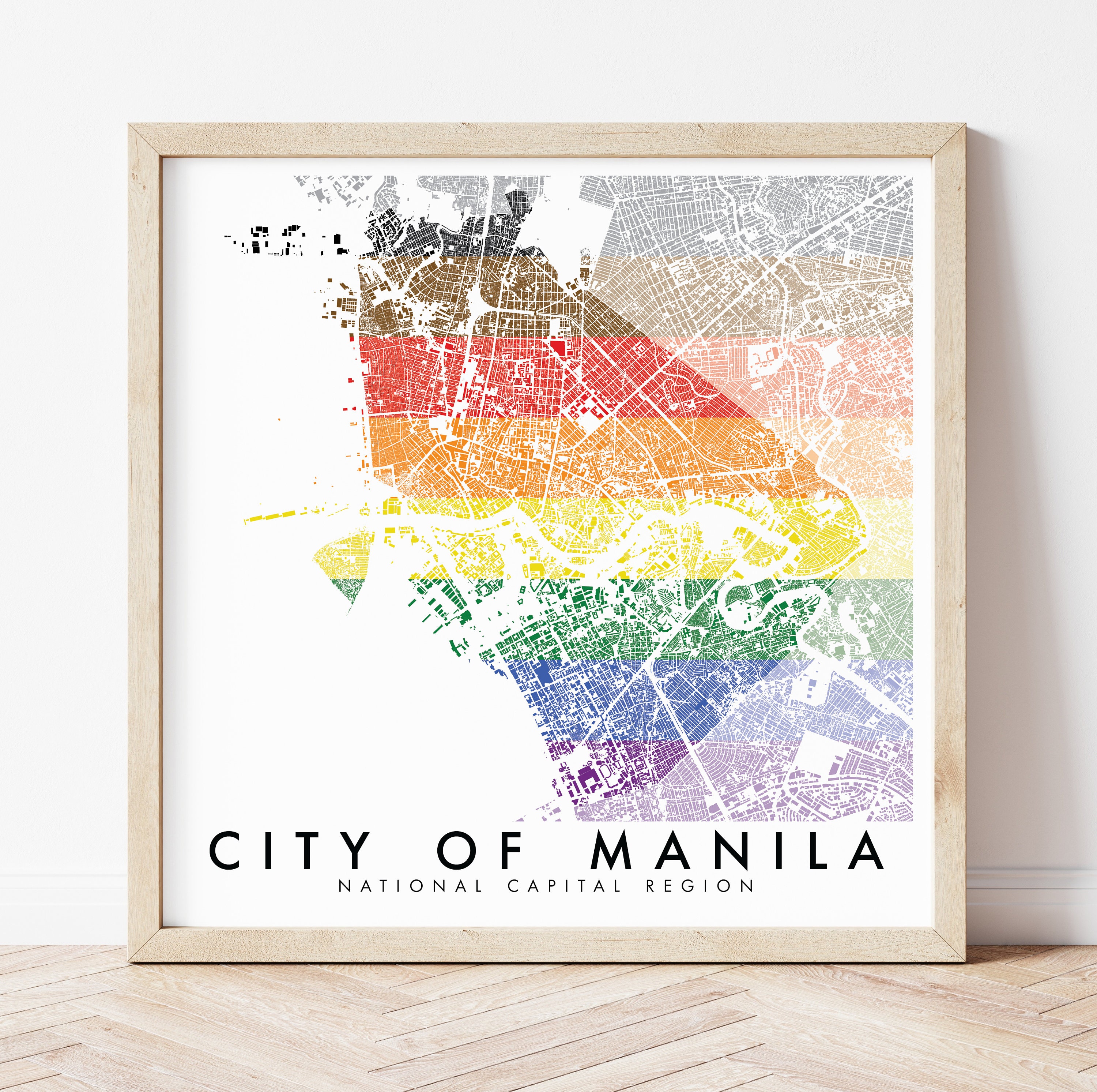 Manila, the Philippines Figure-ground Poster - Etsy