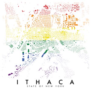 City of Ithaca Figure-ground Poster - Etsy