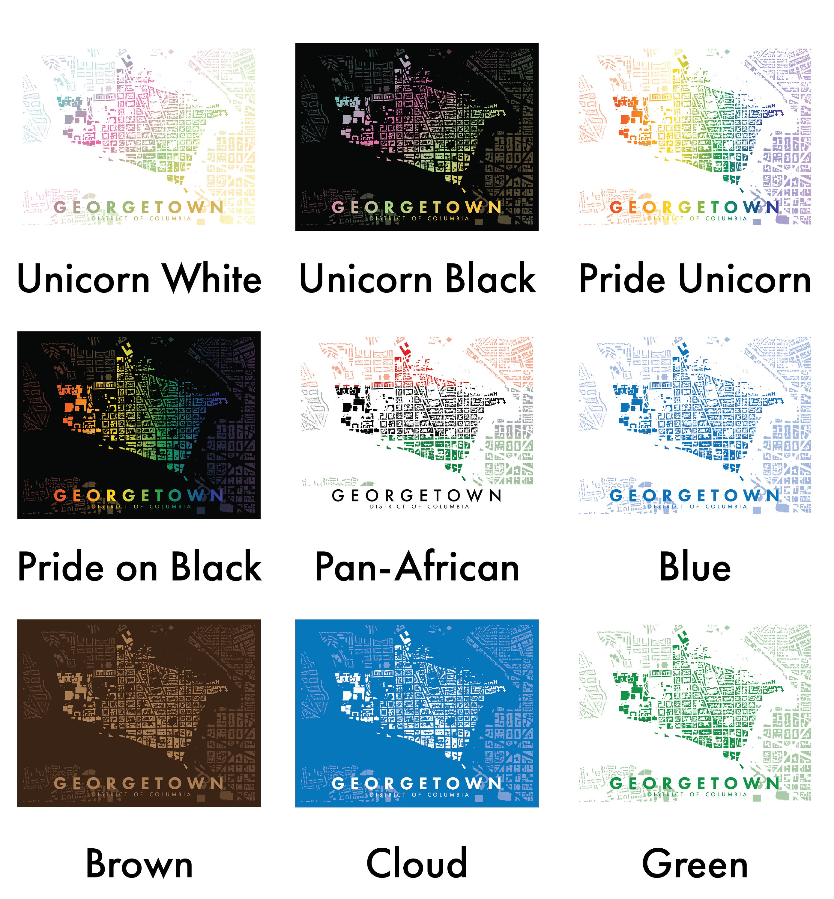 Georgetown Neighborhood Map - Etsy