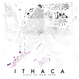 City of Ithaca Figure-ground Poster - Etsy