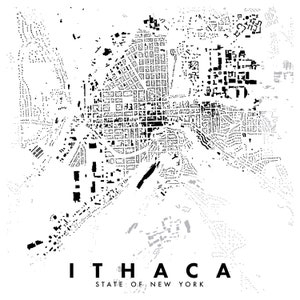 City of Ithaca Figure-ground Poster - Etsy
