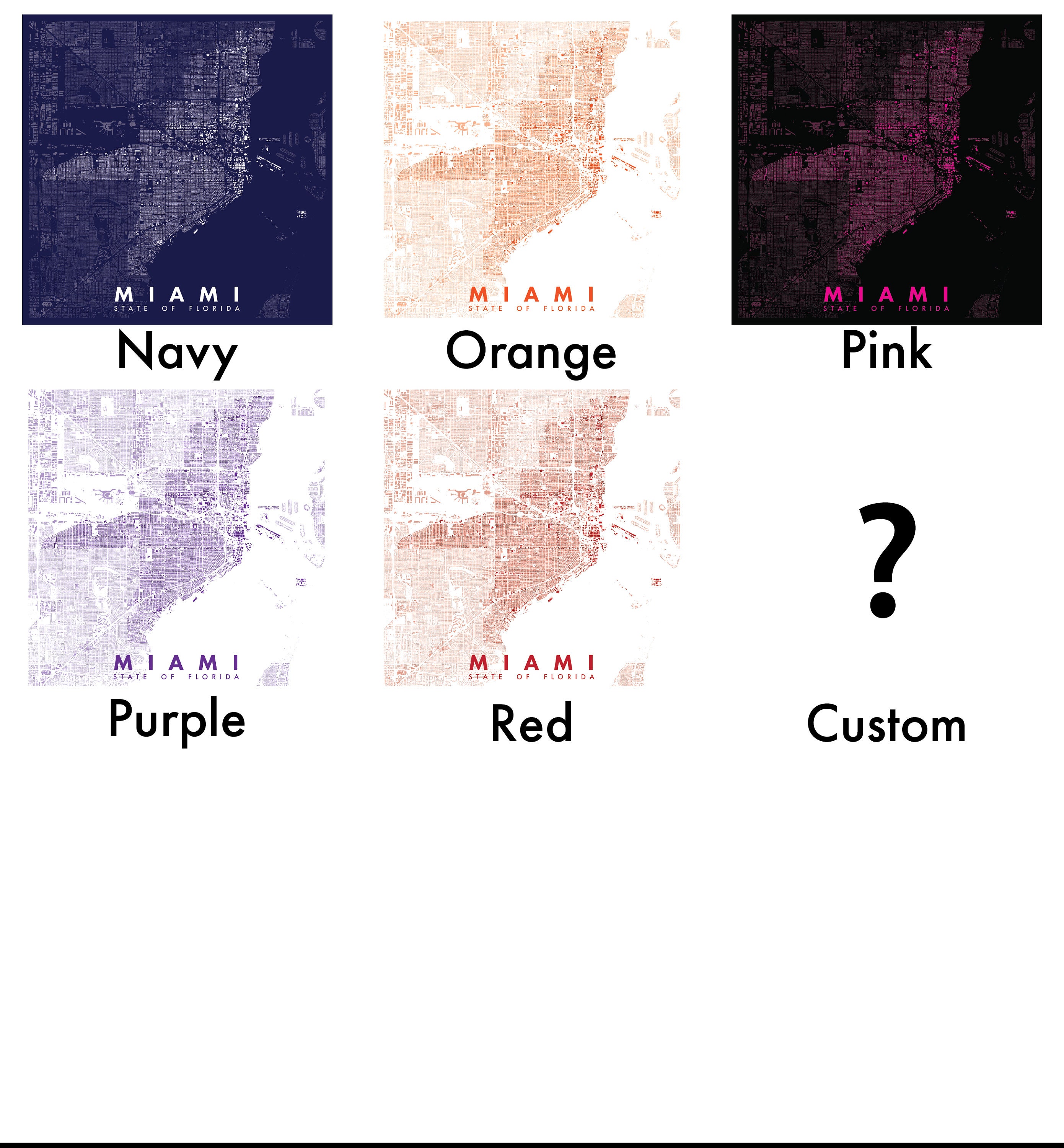 Miami Figure-ground Poster - Etsy