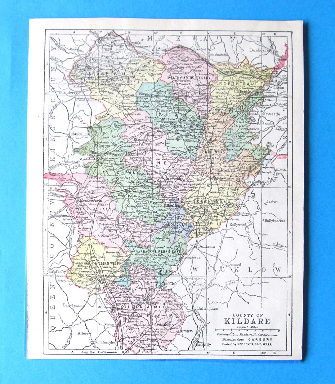 Frameable MAP of County KILDARE, IRELAND in Soft Colors 8x10 - Etsy