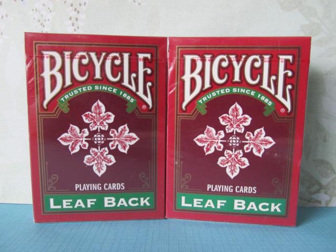 Two Decks of LEAF BACK Playing Cards Red STANDARD New Sealed - Etsy