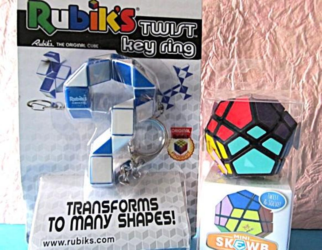 RUBIK'S Cube Twist Puzzle & MINI-SKEWB Puzzle Key Rings - Etsy
