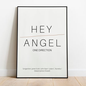 Hey Angel by One Direction poster Digital Prints Art | Etsy