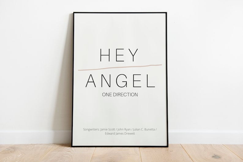 Hey Angel by One Direction poster Digital Prints Art | Etsy