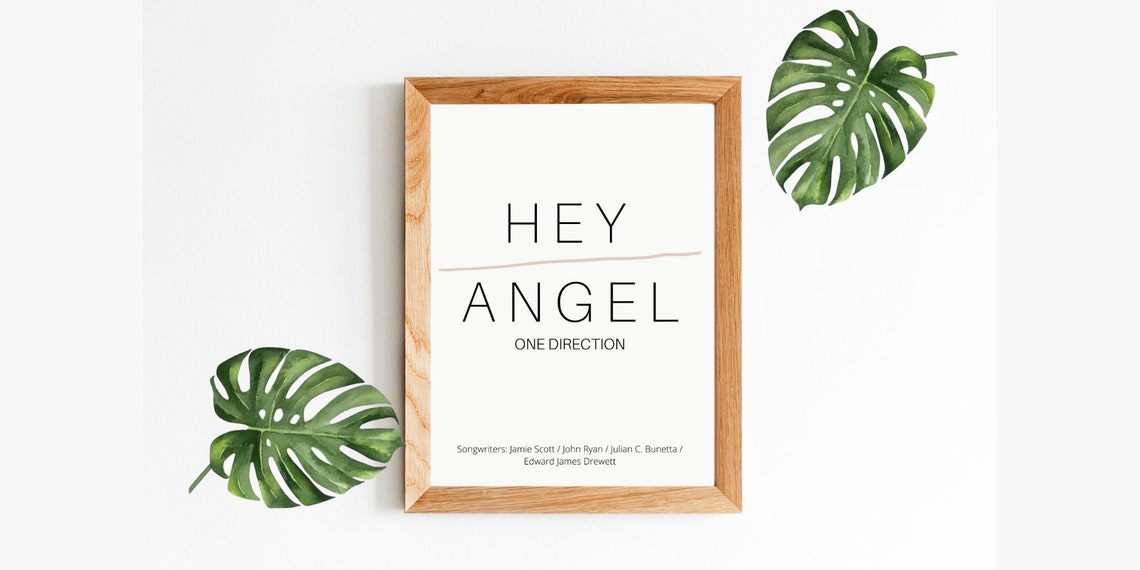 Hey Angel by One Direction poster Digital Prints Art | Etsy
