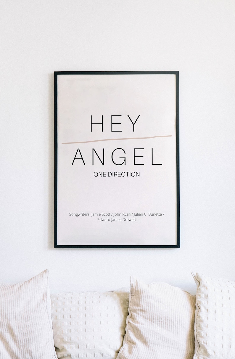 Hey Angel by One Direction poster Digital Prints Art | Etsy