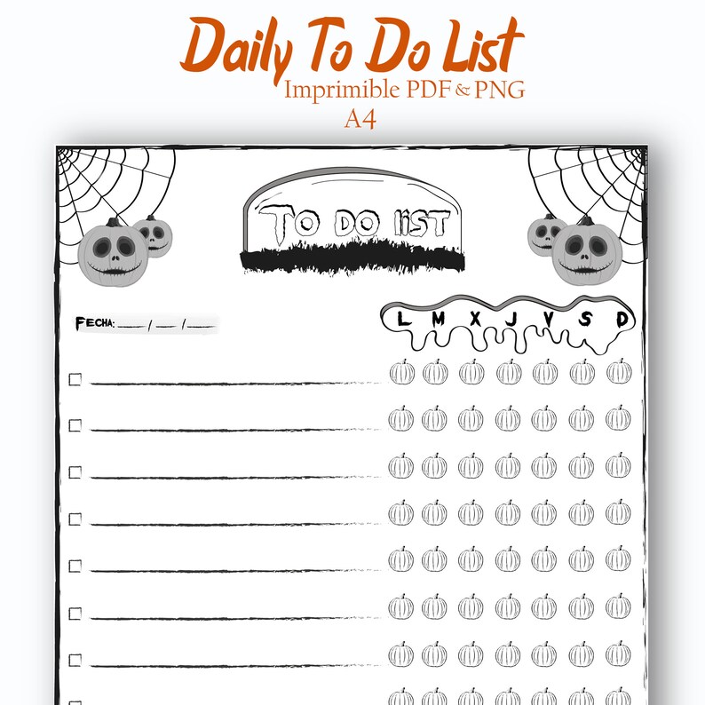 Halloween to Do List | Daily to Do List Printable and Digital | Daily ...