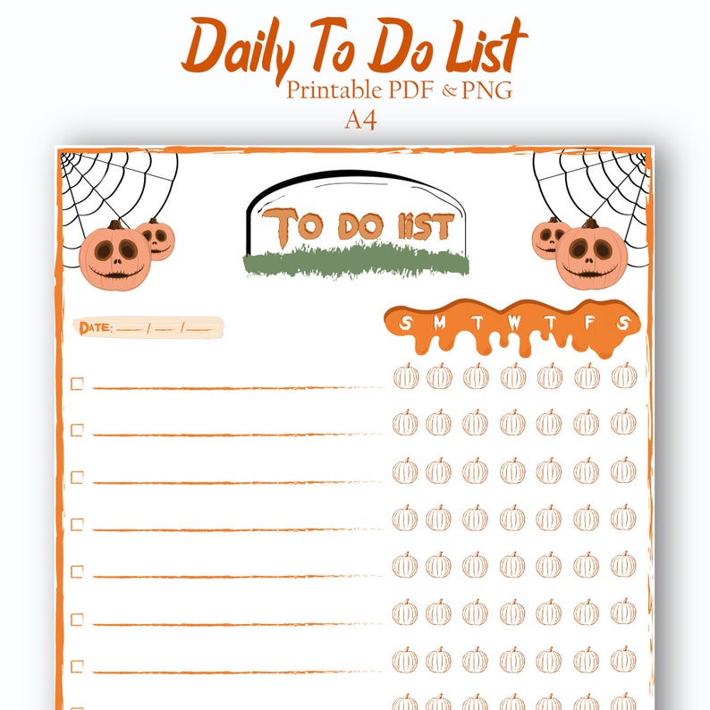 Halloween to Do List | Daily to Do List Printable and Digital | Daily ...