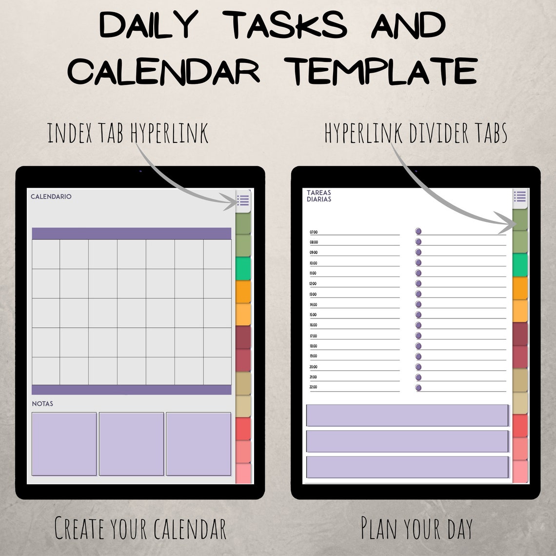 Digital Notebook Calendar and Daily Tasks Digital Stickers - Etsy