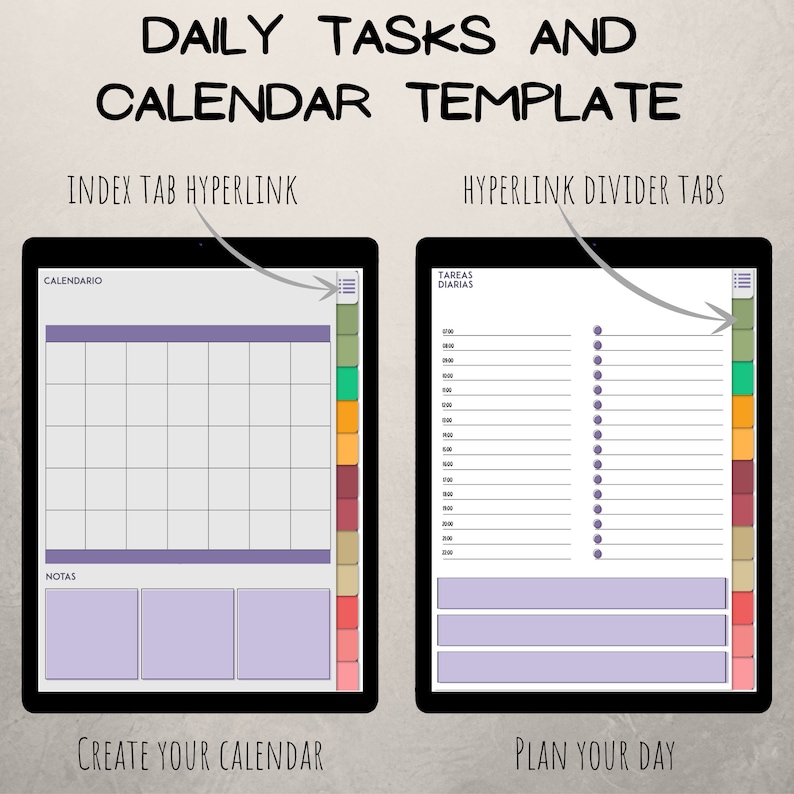 Digital Notebook, Calendar and Daily Tasks, Digital Stickers, Templates ...