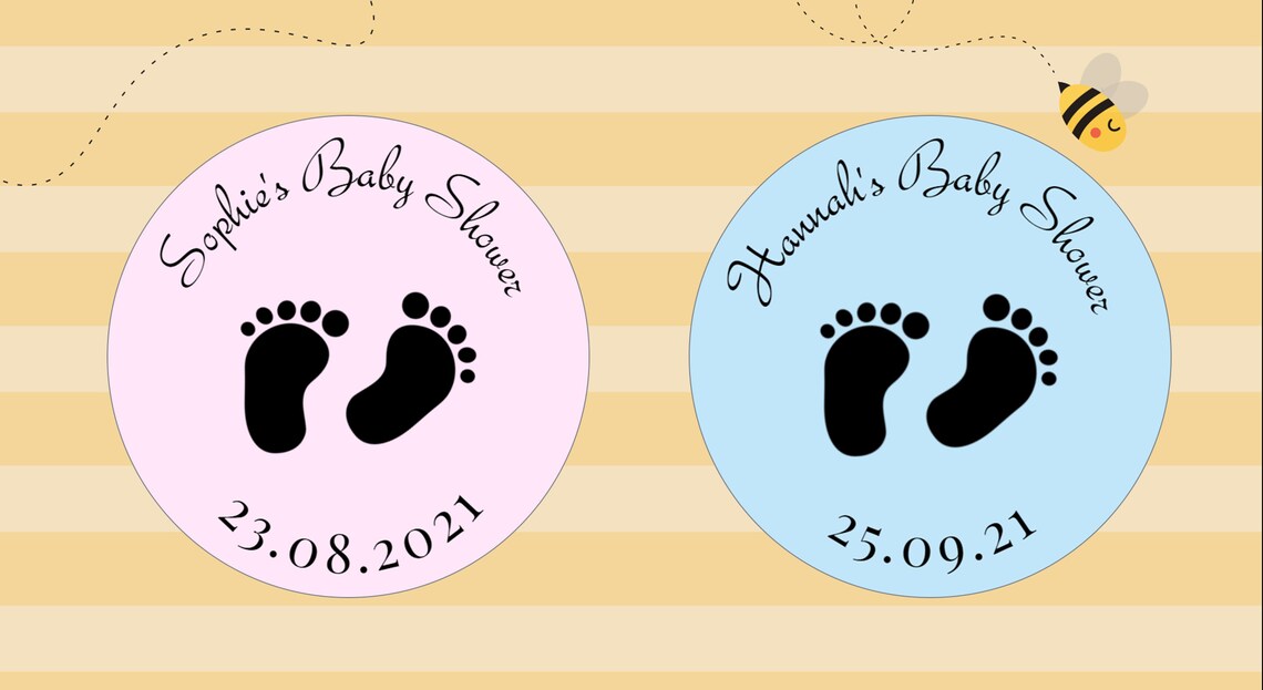 Custom Baby Shower Stickers Baby Shower Stickers Thank You | Etsy UK