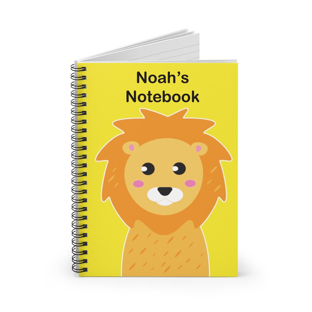Personalised Lion Notebook Safari Journal Back to School Childrens ...