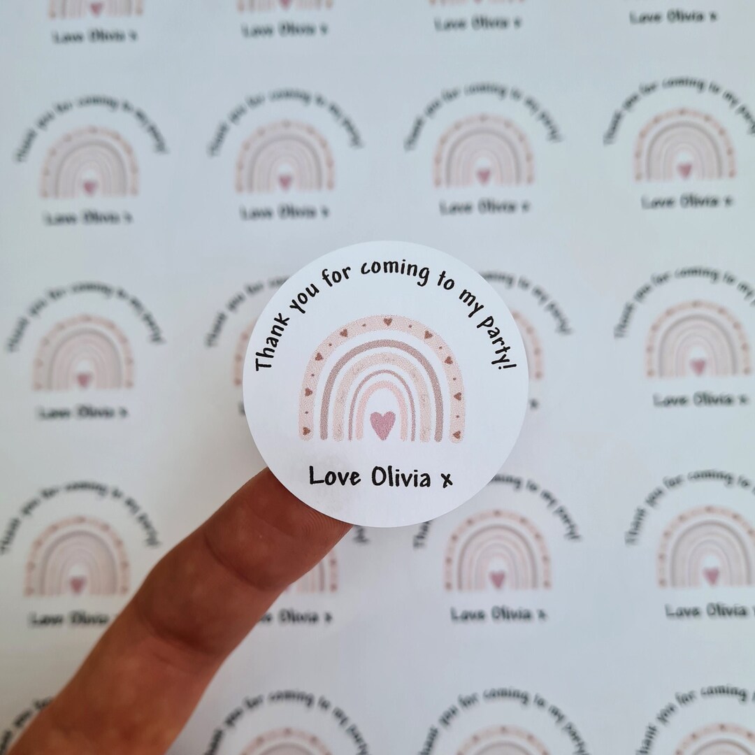 Personalised Rainbow Birthday Stickers 4 Rainbow Styles Childrens Party ...