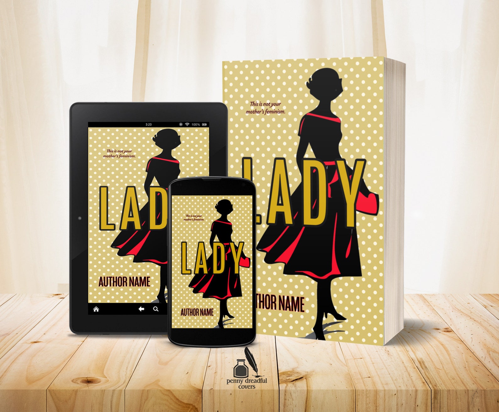 Premade Ebook Book Cover Women's Fiction Chick Lit Feminism Memoir LADY ...