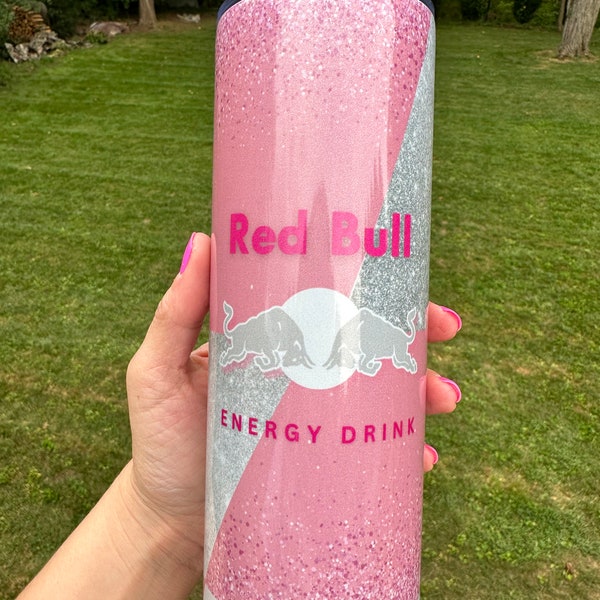Pink Red Bull Tumbler - Etsy UK