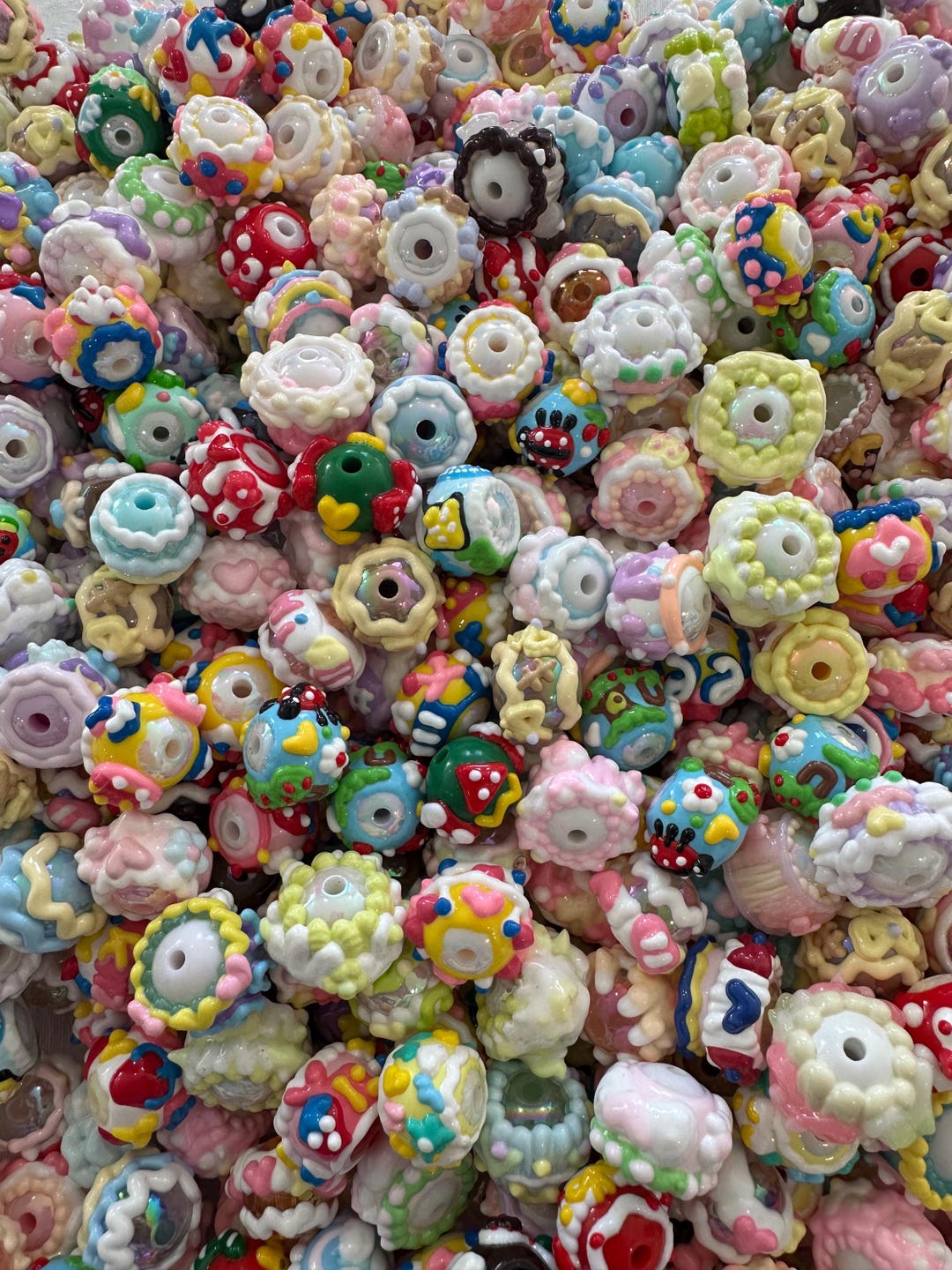 16mm Beads. 10 Mix of Beads| Hand Painted Beads - Etsy