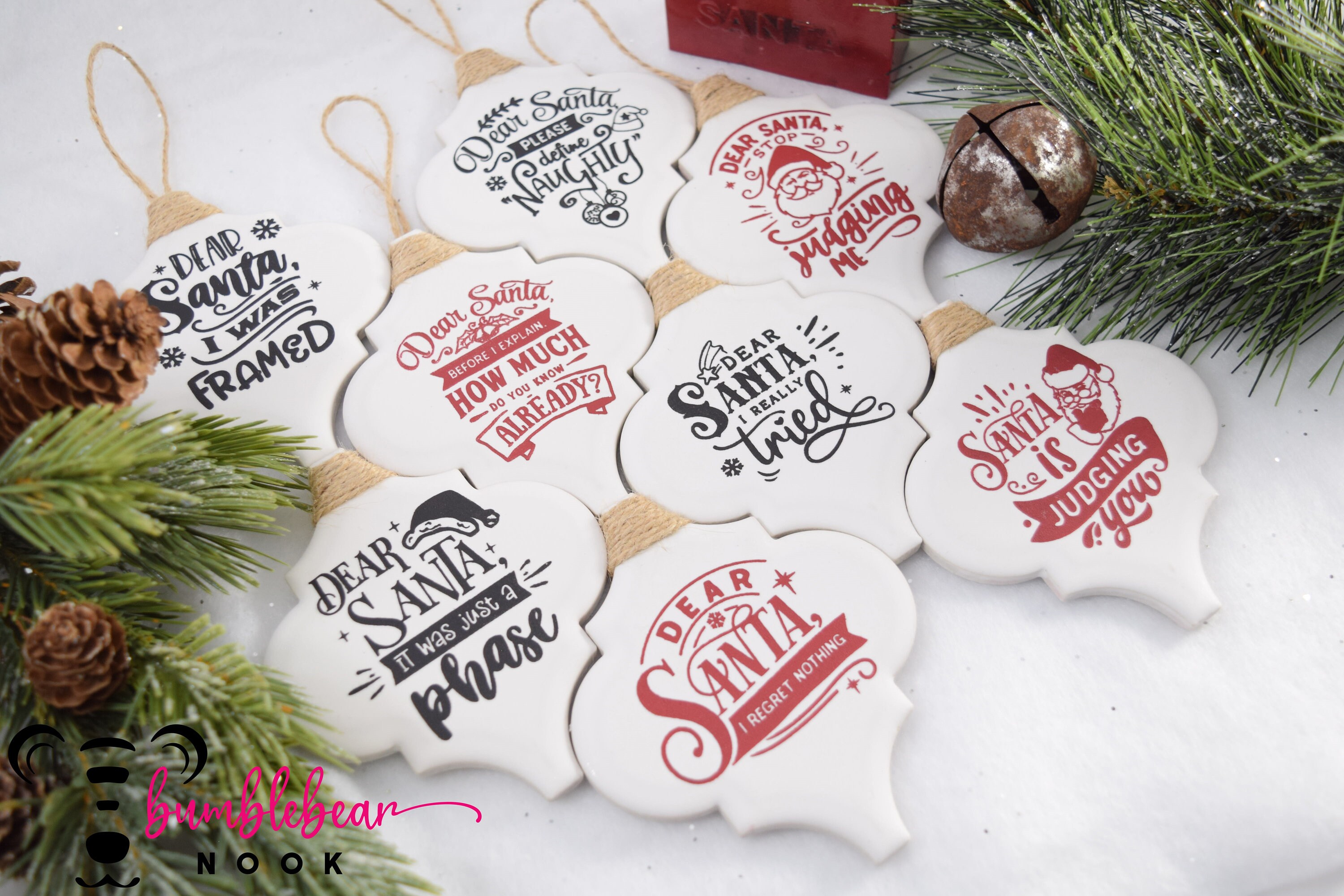 Sassy Christmas Ornaments/tile Ornaments/dear Santa/christmas Ornament ...