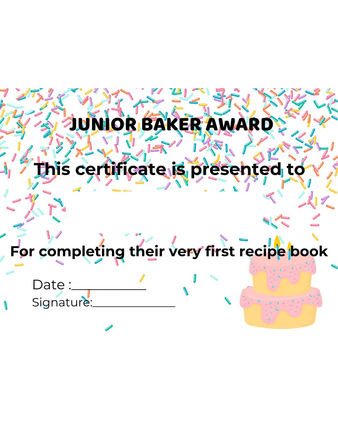 My First Recipe Book Printable for Kids Junior Baker Activity Book ...