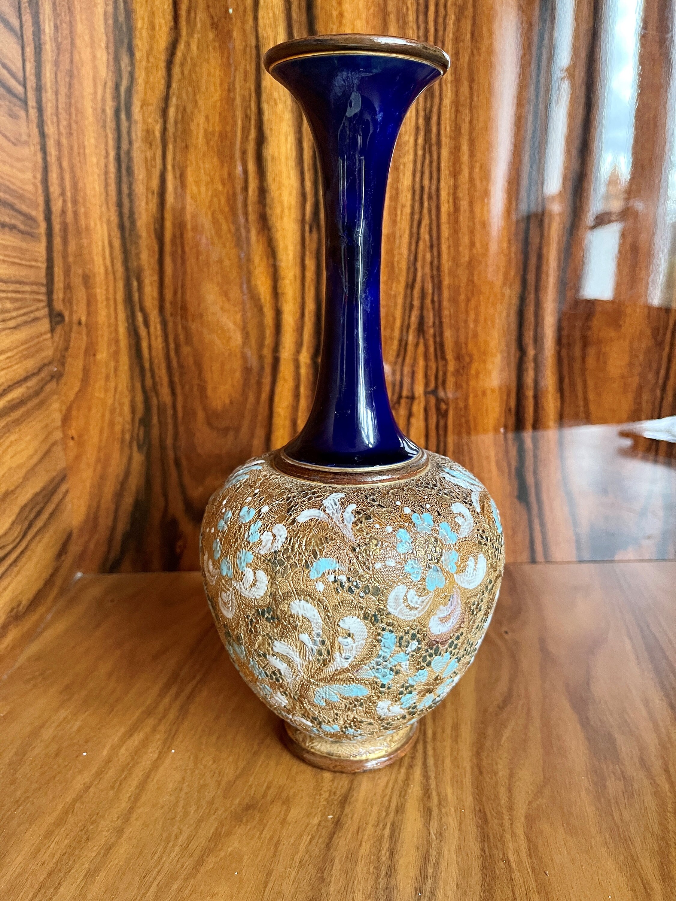 Royal Doulton Lambeth Victorian Pottery Slater Stone Ware 10" Cobalt ...