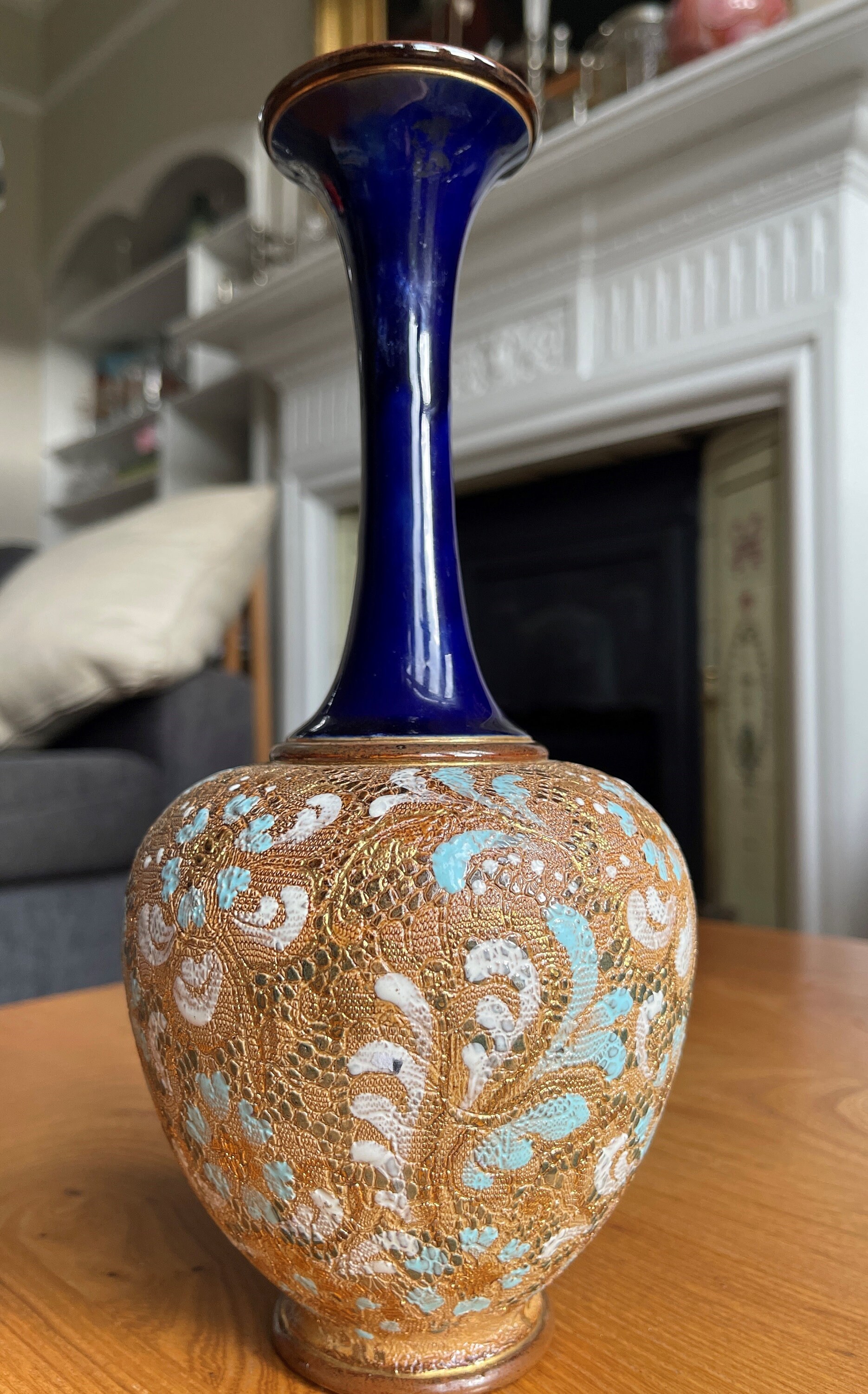 Royal Doulton Lambeth Victorian Pottery Slater Stone Ware 10 Cobalt ...