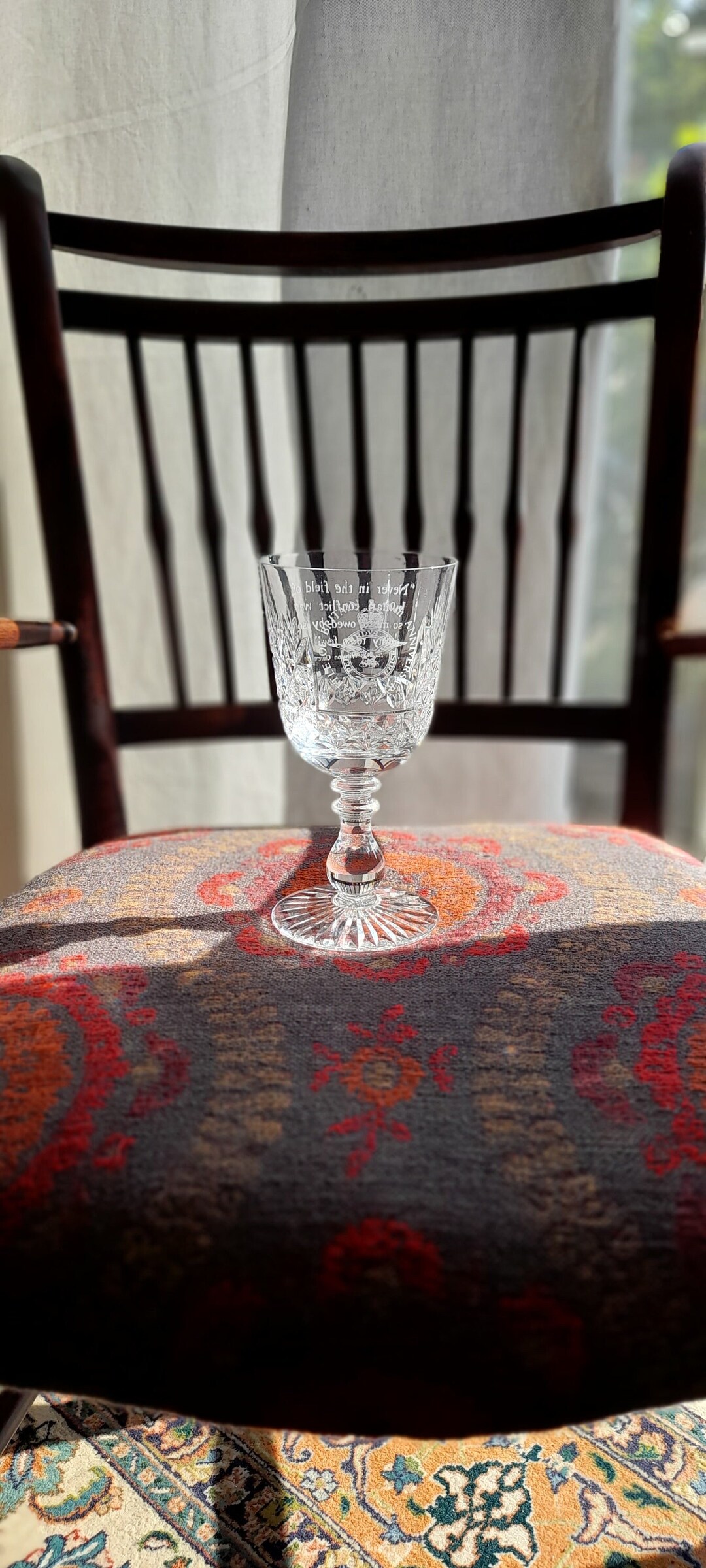 Thomas Webb Cut Glass Goblet Commemorating the 40th Anniversary of the ...