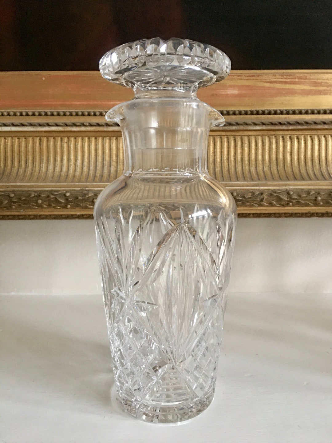 Unique Rare Shape Decanter Art Deco Crystal Cut Cocktail Shaker Wine ...