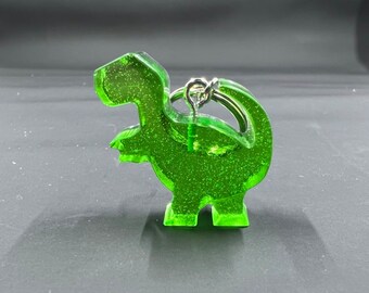 Green Dinosaur Keychain - Etsy