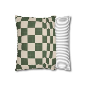 Checkered Pillow Case Hunter Green Checkerboard Pillow Cover Retro ...