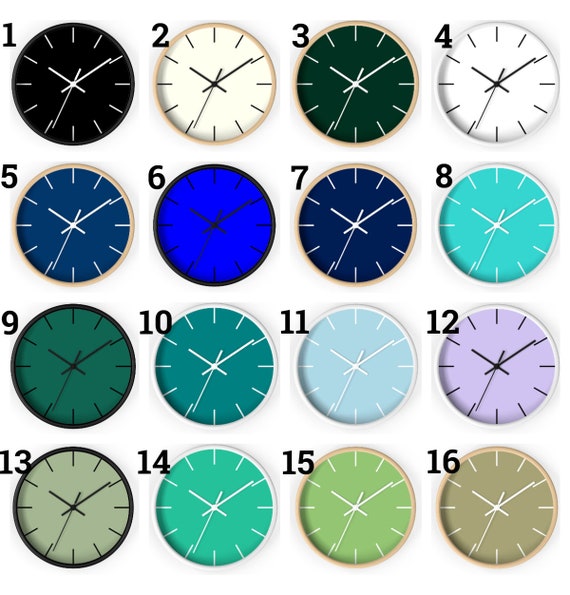 Wall Clock Classic Minimalist Gray Blue Clock White Pink Clock - Etsy