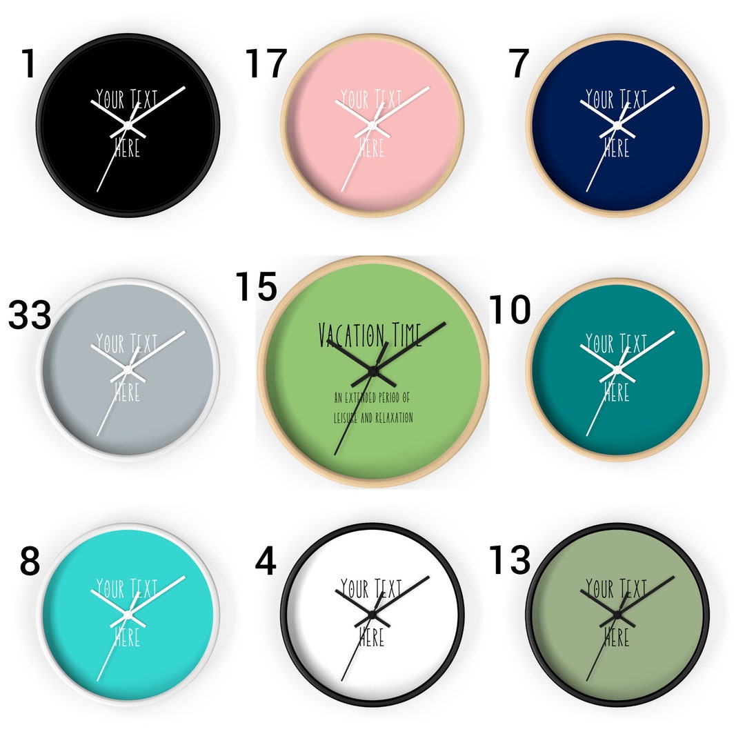 Custom Text Wall Clock Unique Round for Wall Home Decor - Etsy
