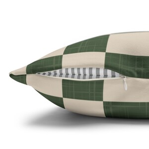 Checkered Pillow Case Hunter Green Checkerboard Pillow Cover Retro ...