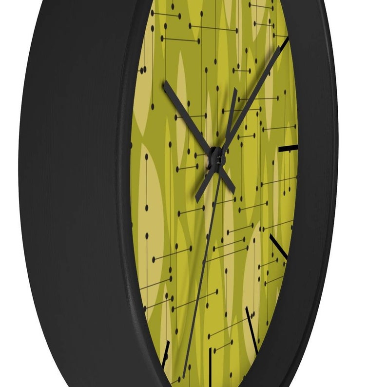 Wall Clock Mid Century Modern 50s 60s Retro Wall Clock MCM Decor Teal ...