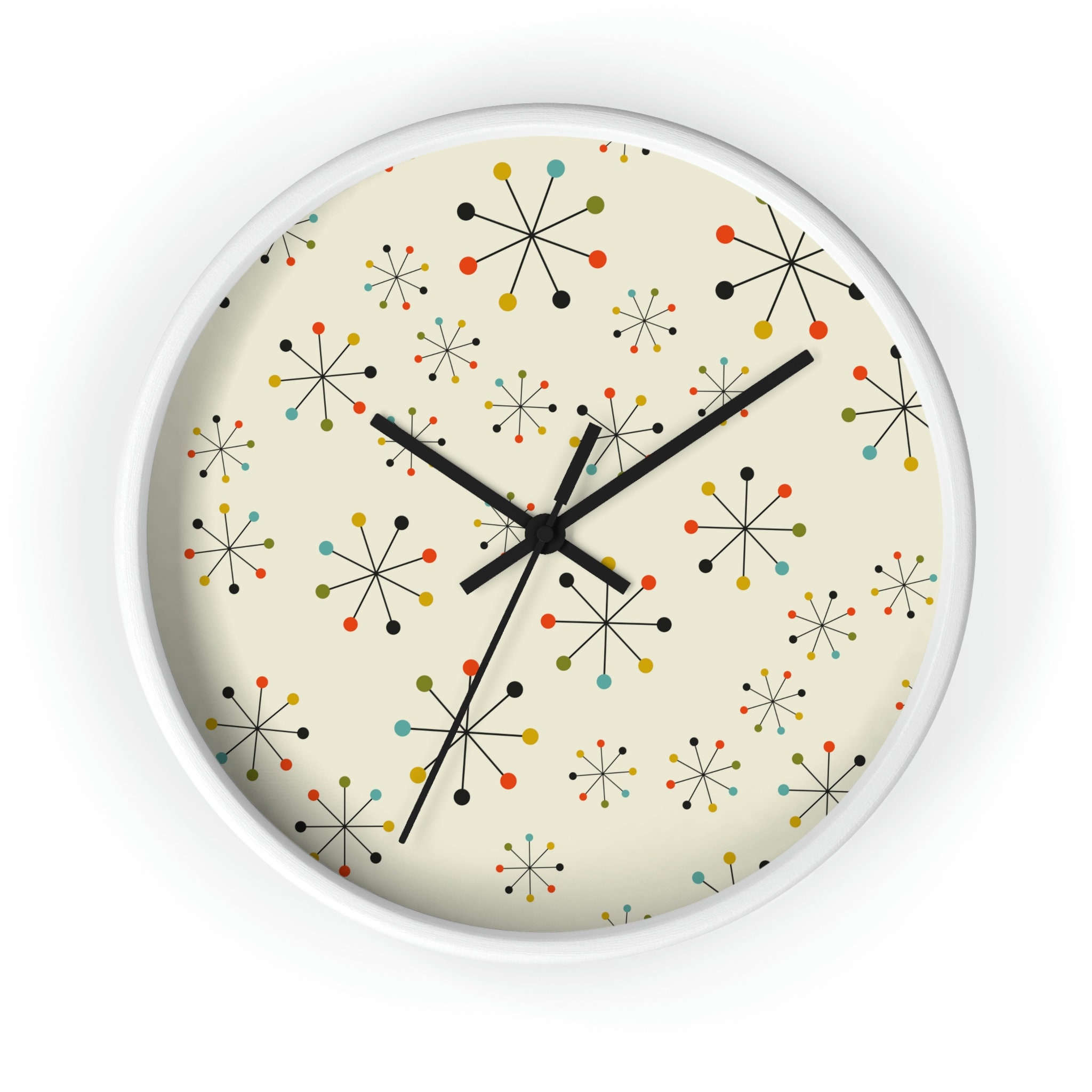 Mid Century Modern Wall Clock Atomic Starburst 50s 60s Retro - Etsy