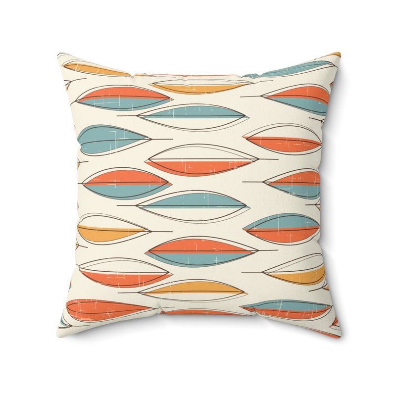 Mid Century Modern Throw Pillow Cover Atomic Starburst Retro Home Decor ...